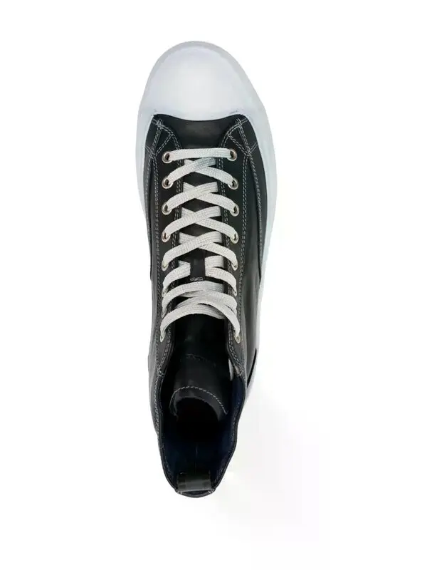 Officine Creative Distressed-effect Leather High-top Sneakers