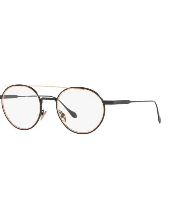 Giorgio Armani Round Eyeglasses - Matte Black Bronze