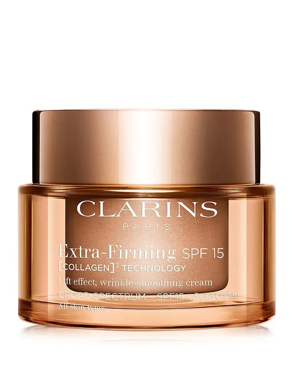 Clarins Extra Firming Day Cream Spf 15 Refillable Moisturizer With Collagen Polypeptide & Niacinamide For All Skin Types 1.7 Oz - No Color