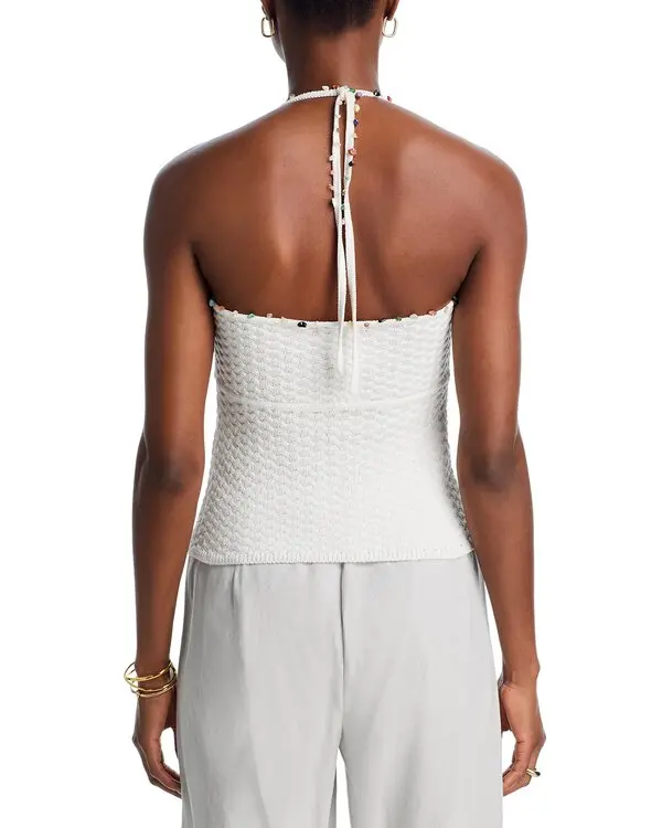 Aqua Pebble Knit Halter Top Exclusive