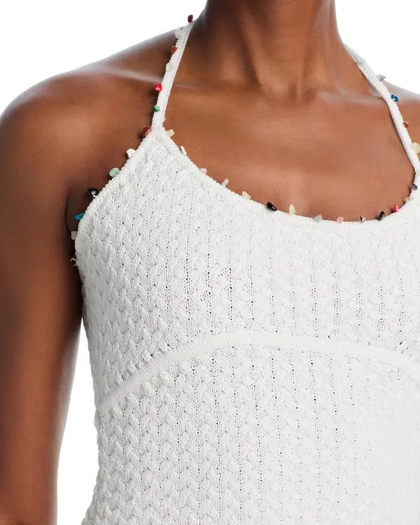 Aqua Pebble Knit Halter Top Exclusive