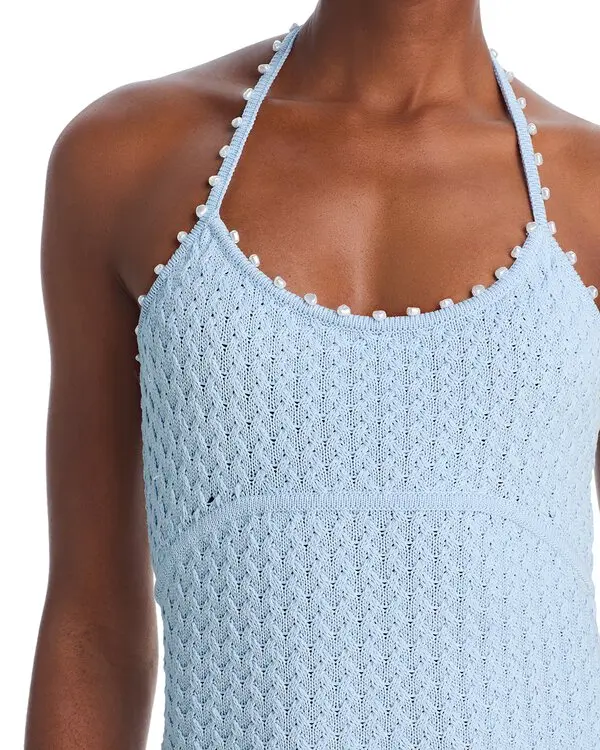 Aqua Pebble Knit Midi Dress