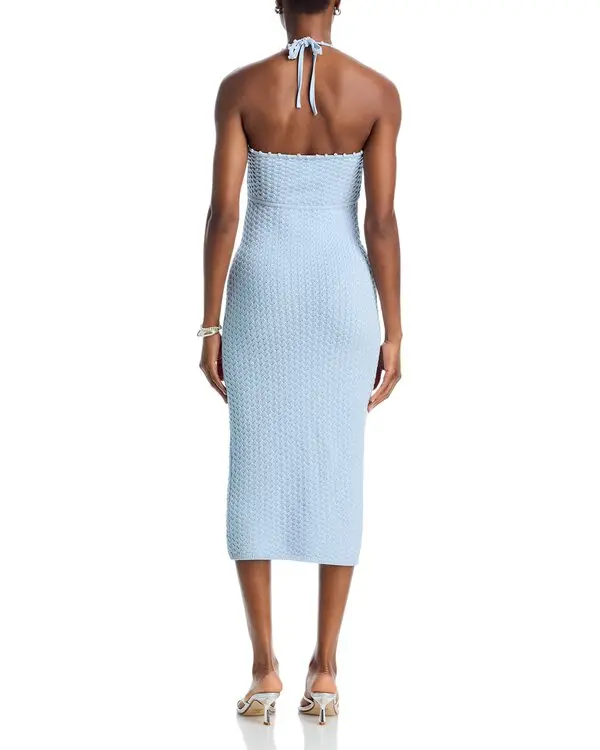 Aqua Pebble Knit Midi Dress