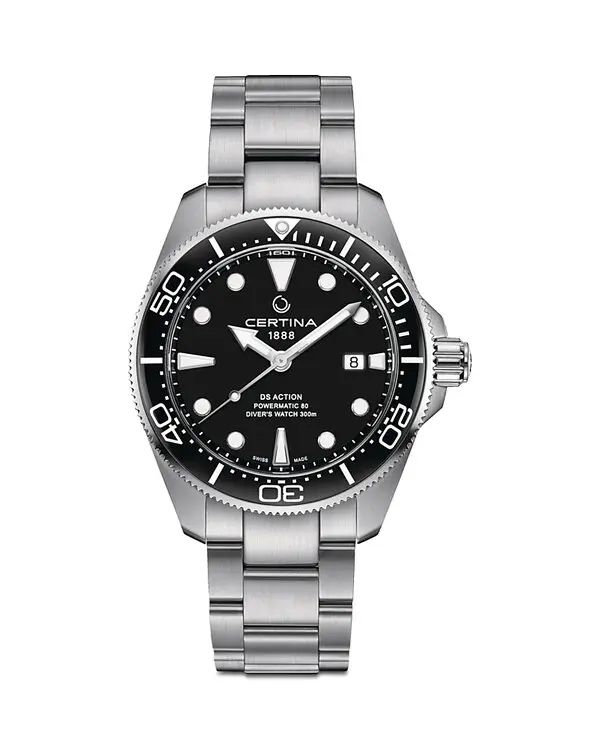 CERTINA Ds Action Diver Watch, 43mm - Black