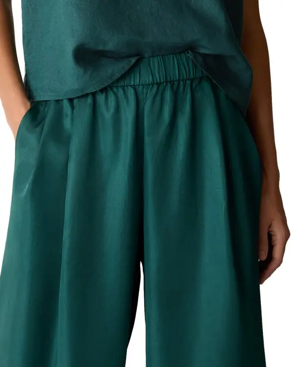 Eileen Fisher High Waisted Pleated Wide Leg Trousers