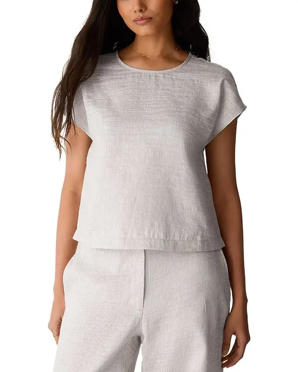 Eileen Fisher Round Neck Square Top - Wheat