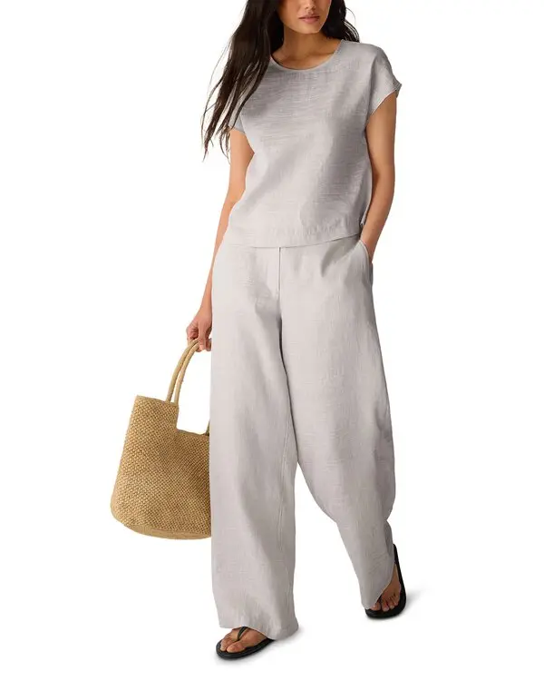 Eileen Fisher Round Neck Square Top - Wheat