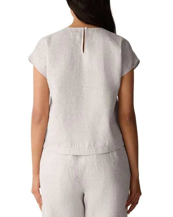 Eileen Fisher Round Neck Square Top - Wheat