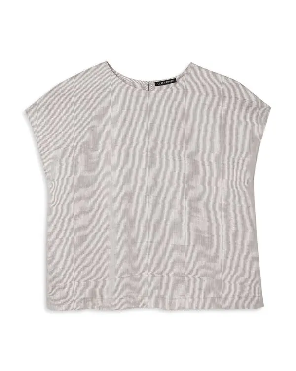Eileen Fisher Round Neck Square Top - Wheat