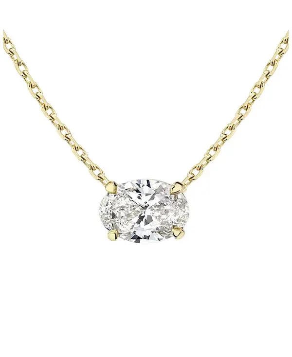 VRAI Solitaire 14k Yellow Necklace With 0.75ctw Oval Lab Grown Diamond - Gold