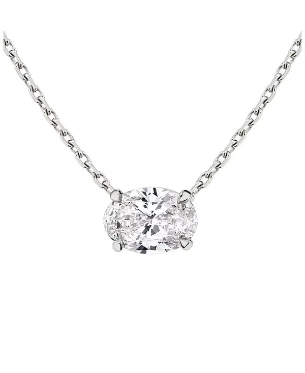 VRAI Solitaire 14k Yellow Necklace With 0.75ctw Oval Lab Grown Diamond - White