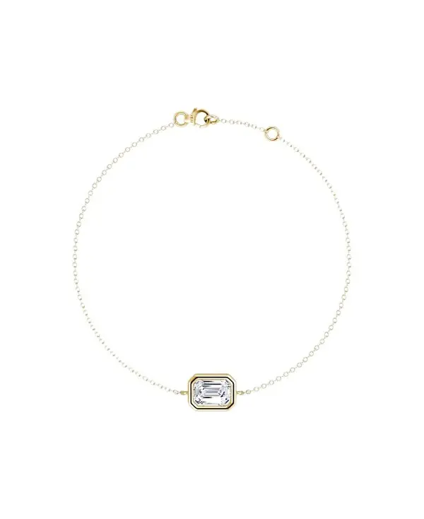 VRAI Bezel Solitaire Bracelet 0.5ctw Emerald Lab Grown Diamond - Gold