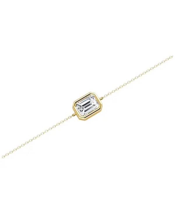 VRAI Bezel Solitaire Bracelet 0.5ctw Emerald Lab Grown Diamond