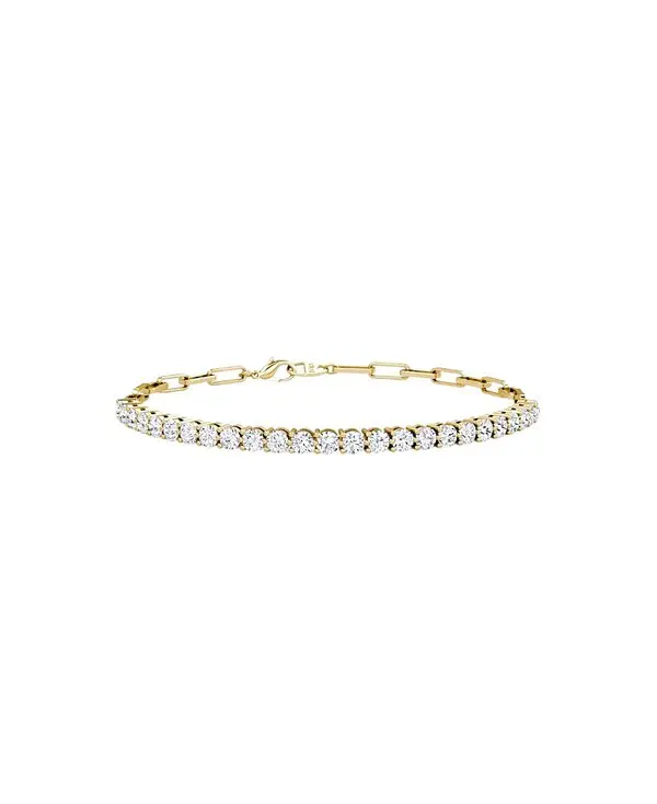 VRAI Paperclip Tennis Bracelet With Lab Grown Diamonds - Gold