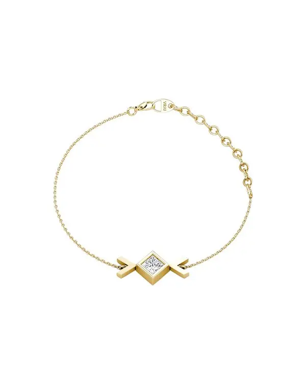 VRAI Arrow Bracelet With Princess Lab Grown Diamond - Gold