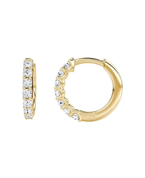 VRAI 14k Yellow 0.28ctw Round Brilliant Lab Grown Diamond Eternity Hoops