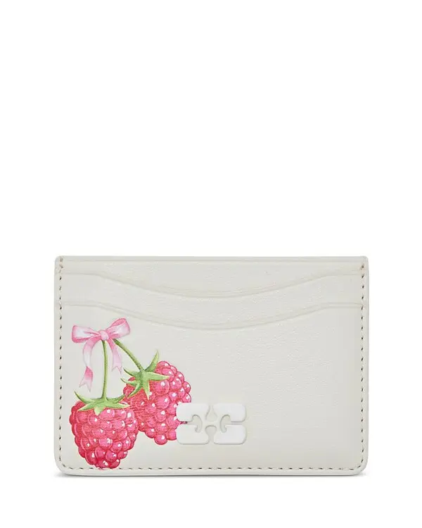 GANNI Bou Raspberry Card Holder - Egret