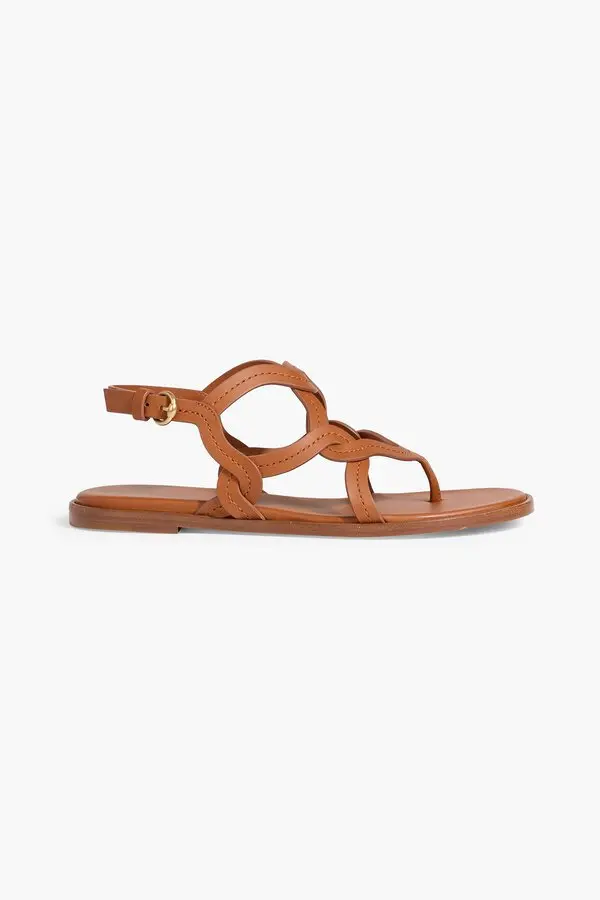 GIANVITO ROSSI Amalfi Leather Sandals - Tan