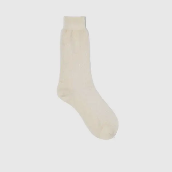 Gucci Gg Knit Silk Cotton Blend Socks - White