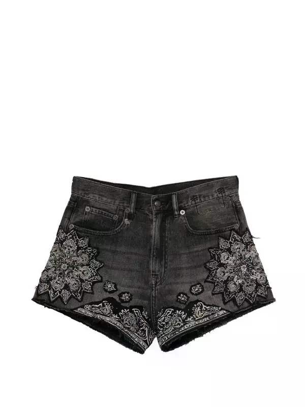 R13 Bandana-print Frayed Shorts