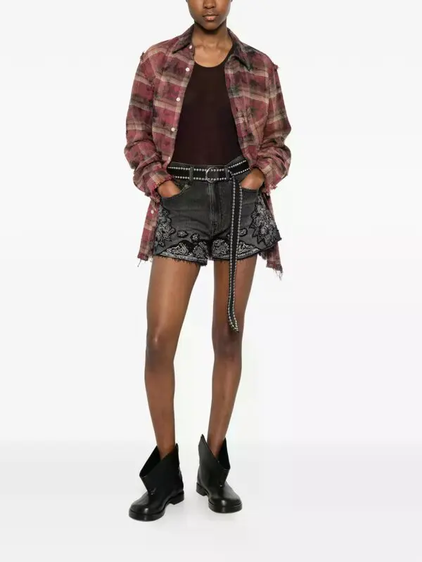 R13 Bandana-print Frayed Shorts