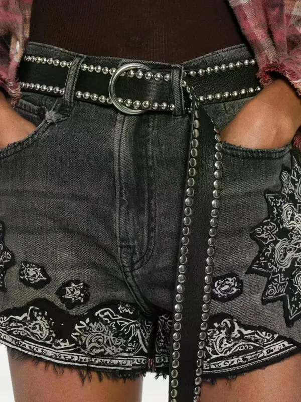 R13 Bandana-print Frayed Shorts