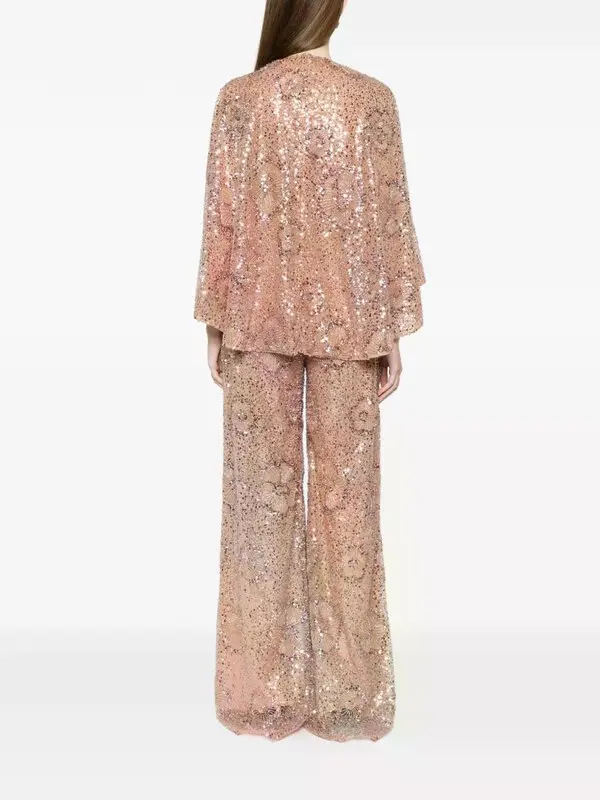 Elie Saab Sequin Belted Jumpsuit