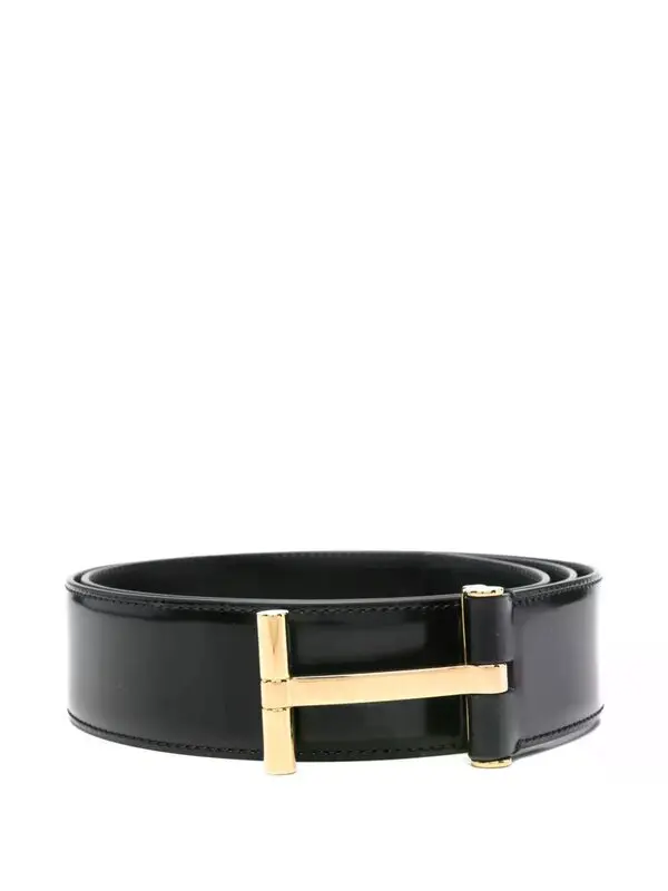 TOM FORD T-buckle Leather Belt - Black