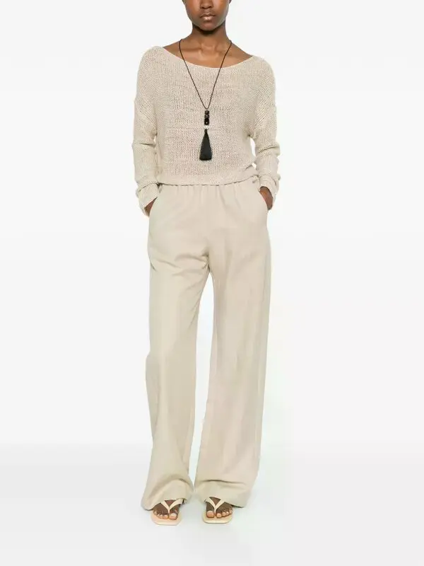 Enza Costa Open-knit Sweater - Neutrals