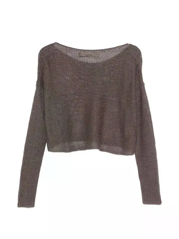Enza Costa Boatneck Sweater - Grey
