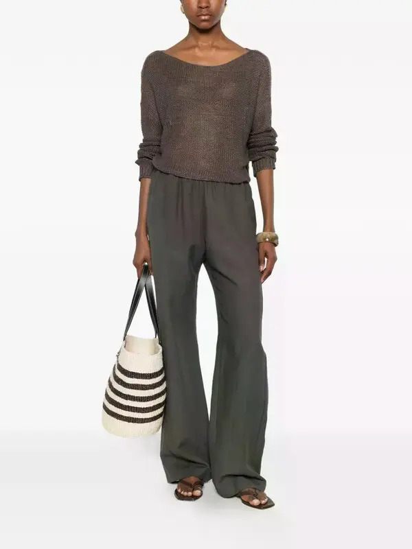 Enza Costa Boatneck Sweater - Grey