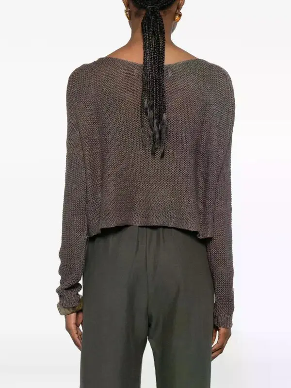 Enza Costa Boatneck Sweater - Grey