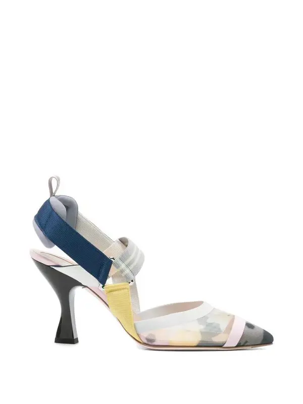 Fendi Floral-print Sandals - Blue