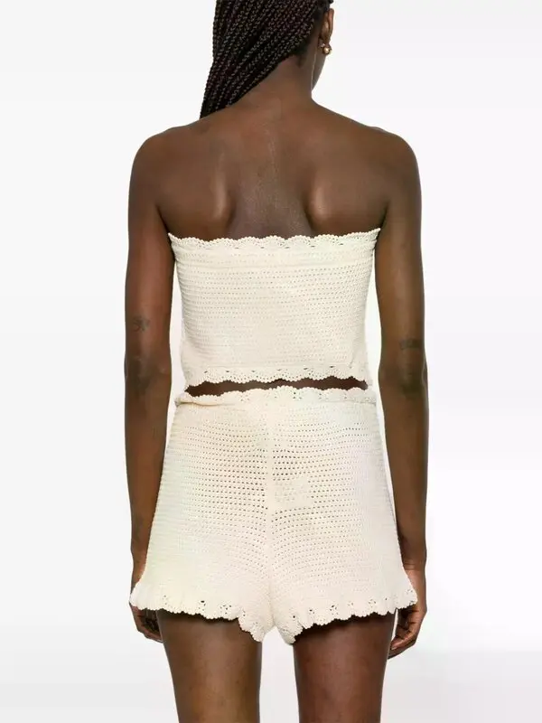 Posse Dylan Crocheted Strapless Top - Neutrals