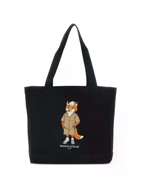 Maison Kitsuné Fox Graphic Tote Bag - Black