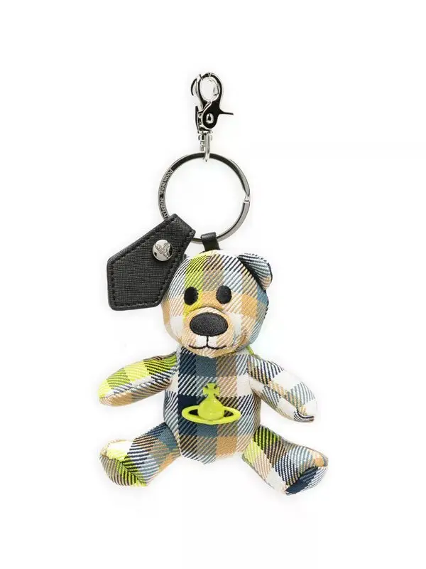 VIVIENNE WESTWOOD Teddy Bear Tartan Keyring - Blue