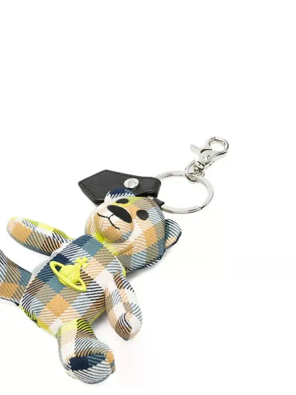 VIVIENNE WESTWOOD Teddy Bear Tartan Keyring - Blue