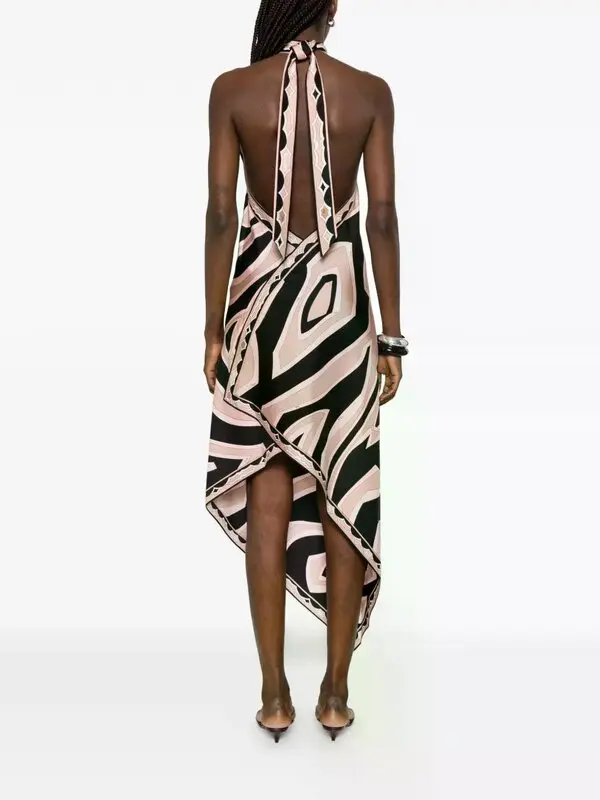 Emilio Pucci Labirinto Asymmetric High-neck Dress - Black