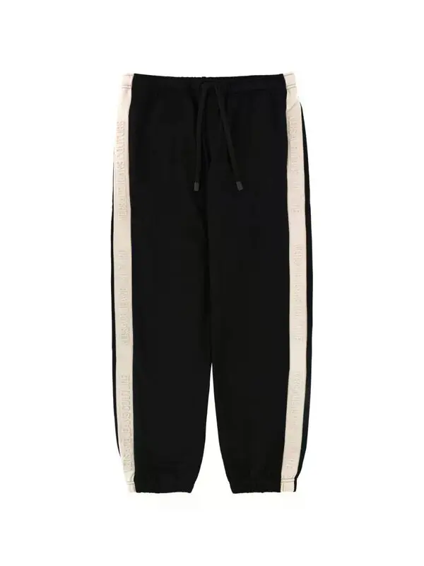 Versace Logo Tape Track Pants - Black