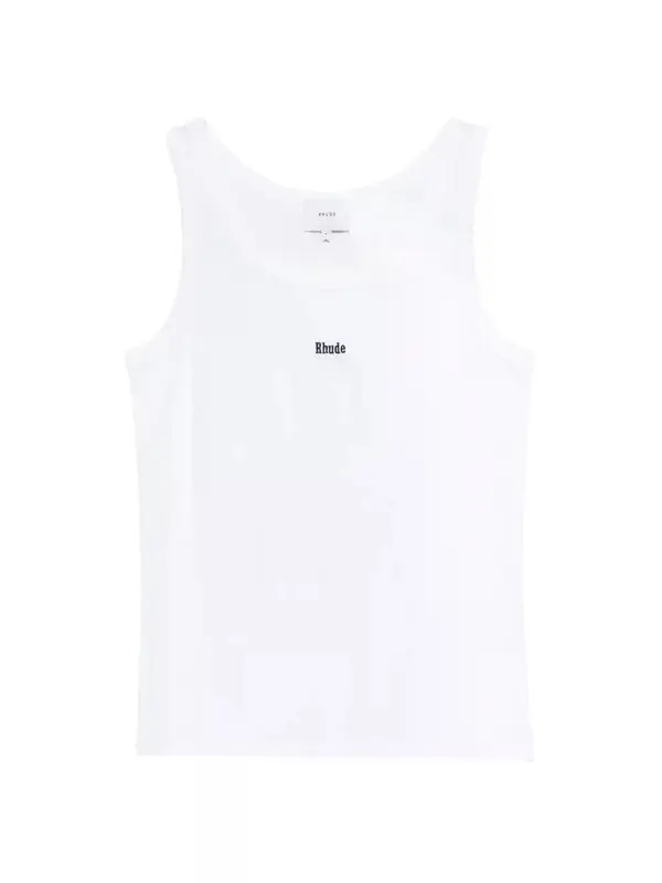 Rhude Logo-embroidered Tank Top - White
