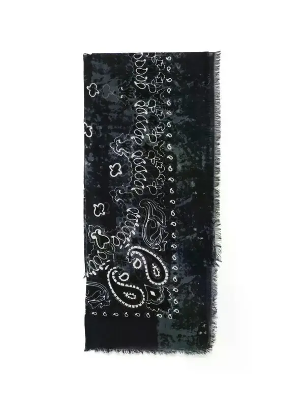 Destin Kezia Fringed Paisley Scarf - Black