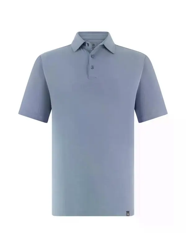 Boggi Milano Polo Shirt In Stretch Supima Cotton - Blue