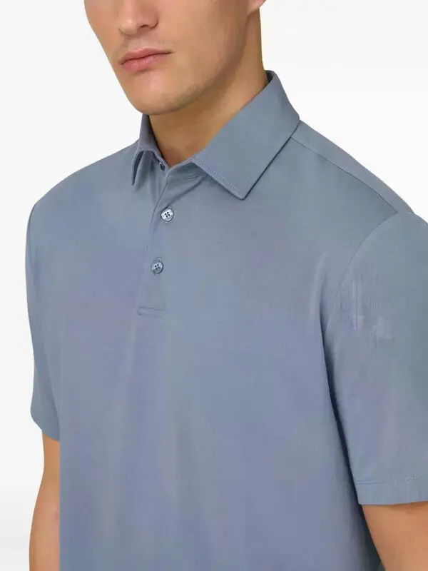 Boggi Milano Polo Shirt In Stretch Supima Cotton - Blue