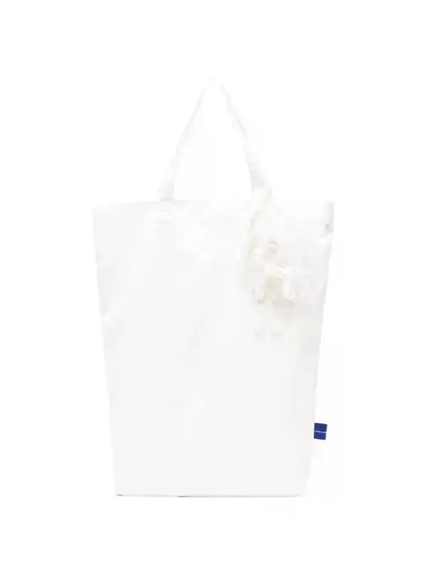 Comme Des Garçons Appliqué Tote Bag - White