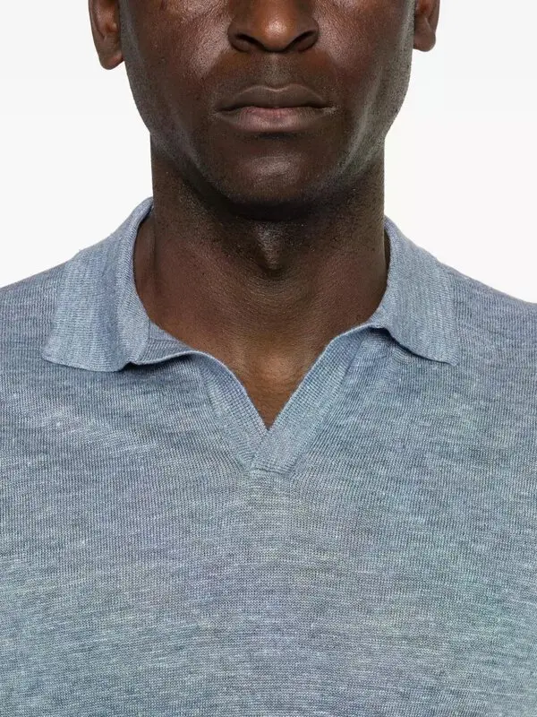 GRAN SASSO V-neck T-shirt - Blue