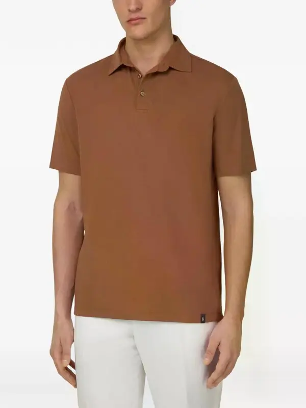 Boggi Milano Buttoned Polo Shirt - Brown