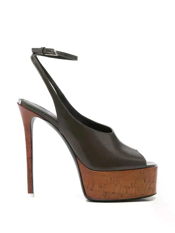 Attico Ornella Platform Sandals - Brown