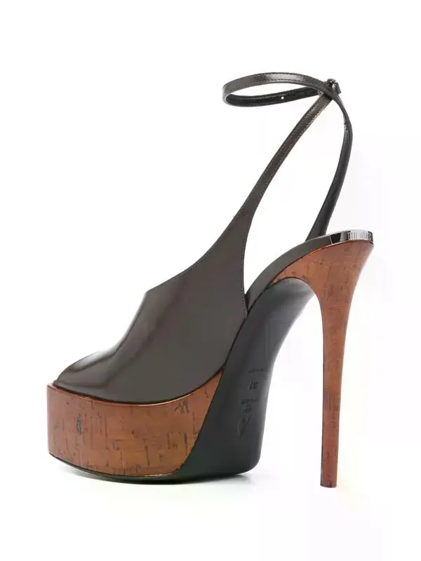 Attico Ornella Platform Sandals - Brown