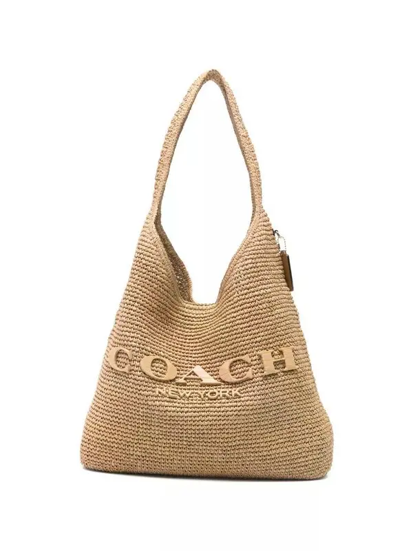 COACH Brooklyn Embossed-logo Shoulder Bag - Neutrals