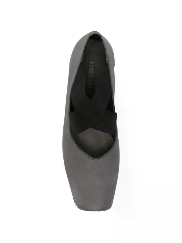 UMA WANG Criss-cross Ballet Flats - Grey